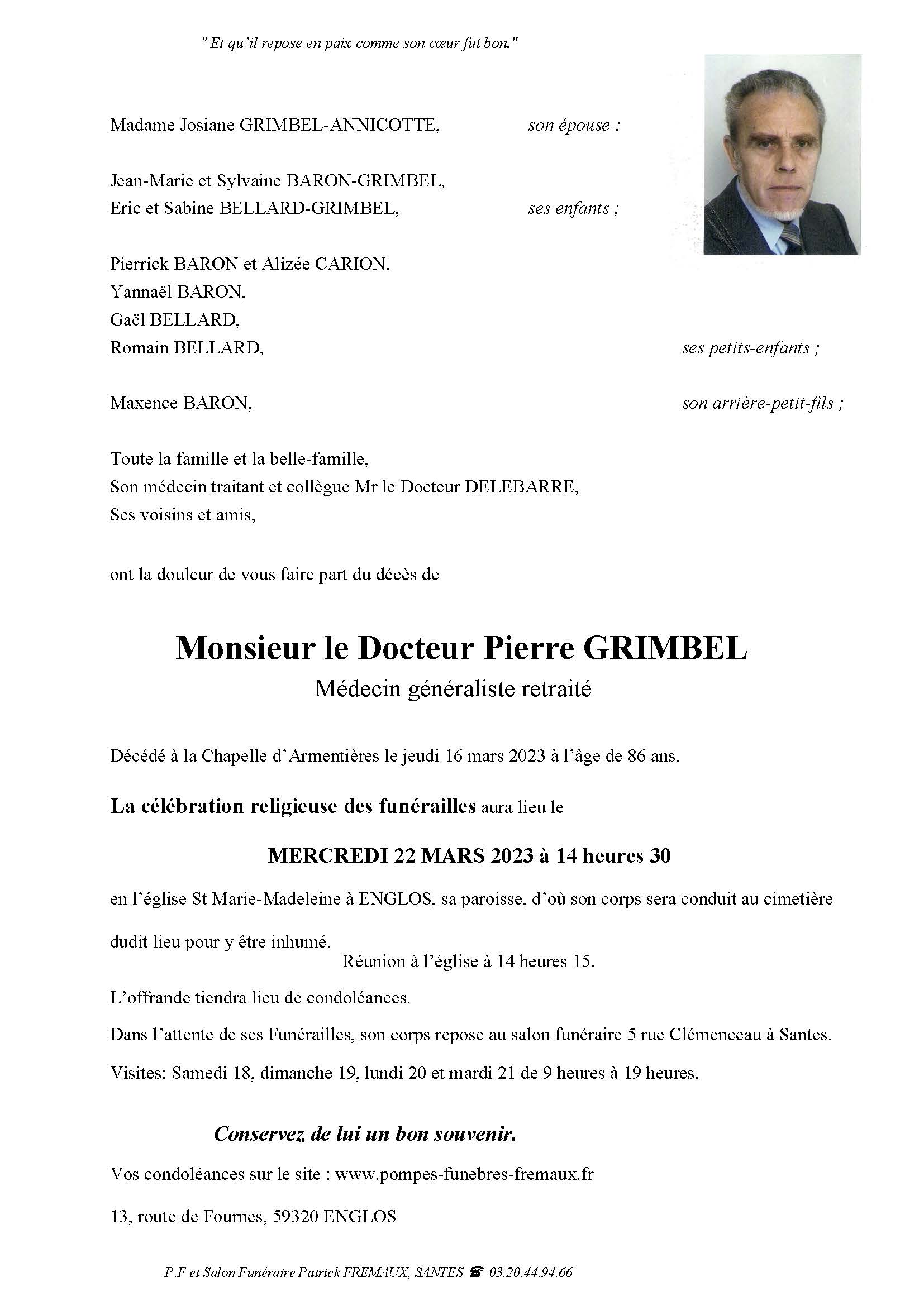 AVIS DE DECES | pompes funèbres fremaux